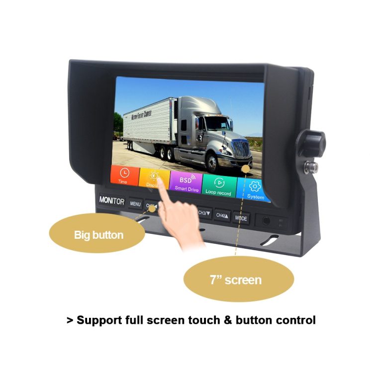 Blind Spot Vehicle Human Detection Monitor Camera System,7″ Rear View ...