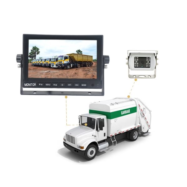 7″ Truck CVBS Back Up Monitor,2CH CVBS Video Signal Input Car Camera ...
