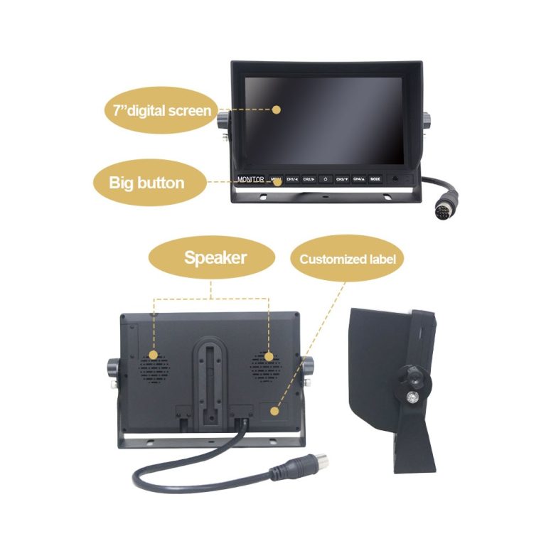 Heavy Duty Blind Zone Safety Surveillance Monitor,7″ TFT LCD Display ...