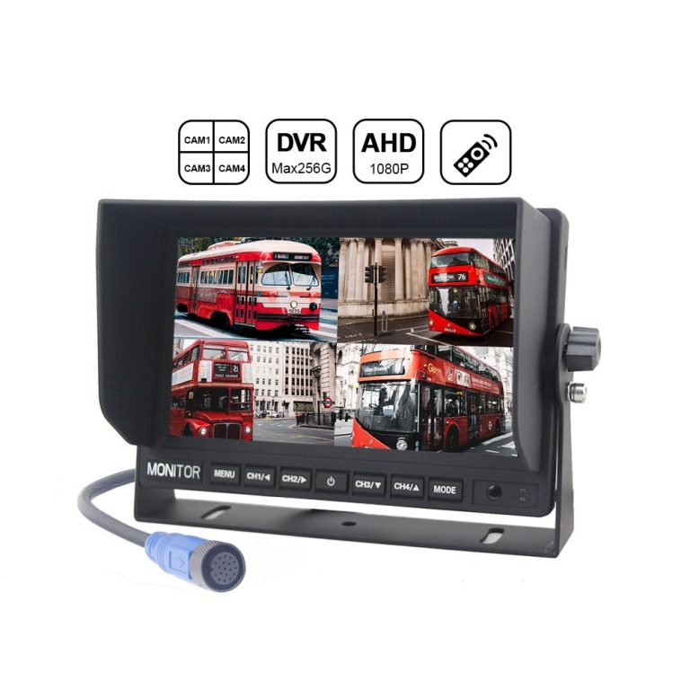 7″ LCD IPS HD Monitor For Bus Truck,DVR Car Recording,4CH 1080P AHD ...