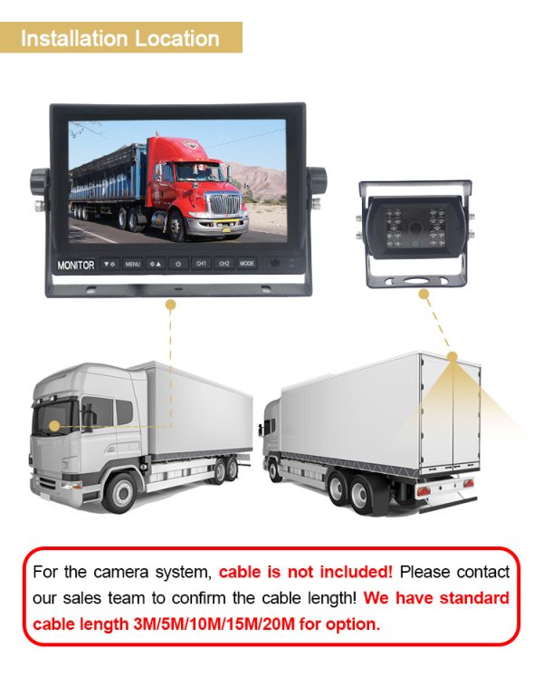 Truck Camera System Kit,Truck Video Camera System,12-24V 7Inch AHD Rear ...